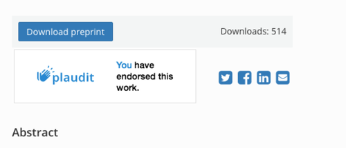Now you can endorse papers on OSF Preprints with Plaudit